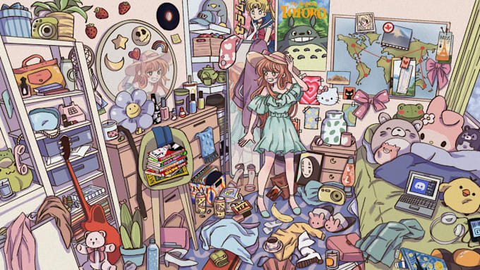 Draw clutter artwork for your socials banner or a wallpaper by ...