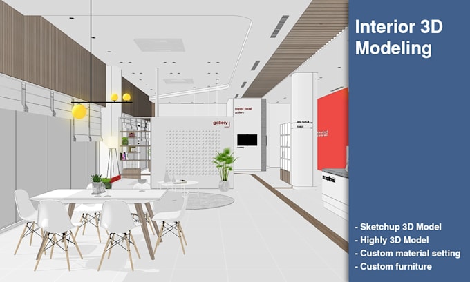 Create 3d interior modeling for your interior project by Gandadip | Fiverr
