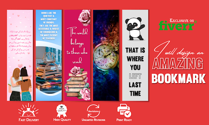 Design professional and creative printable custom bookmark by ...