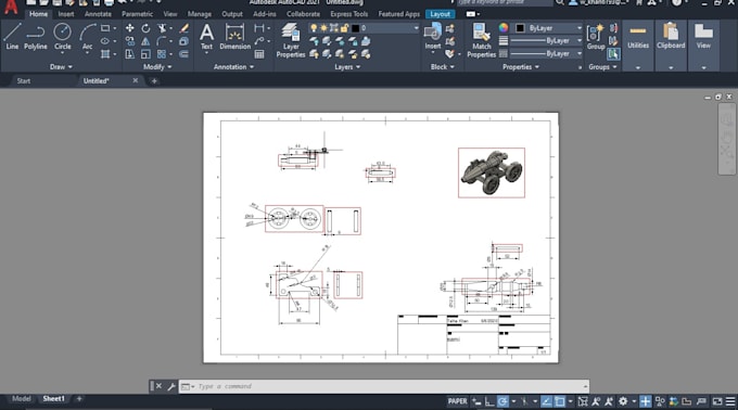 Draw technical and mechanical drawings in autocad by Talha6193 | Fiverr