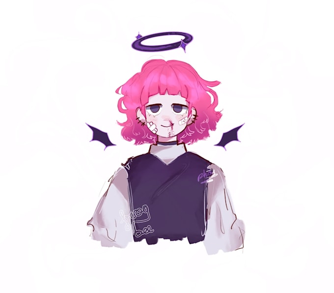 Illustrate your character or fanart in a bubbly style by Phoy_y | Fiverr