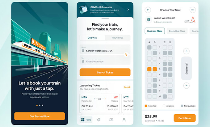 Develop a custom train booking, tracking crossplatform app by Deon ...