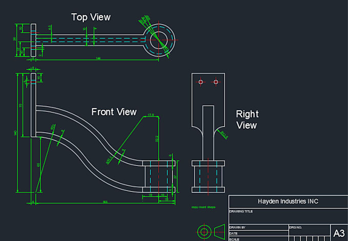 Create first and third angle technical drawings by Doslou | Fiverr
