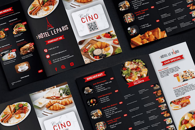 Design menu card, food menu, food flyer, price list and business card ...