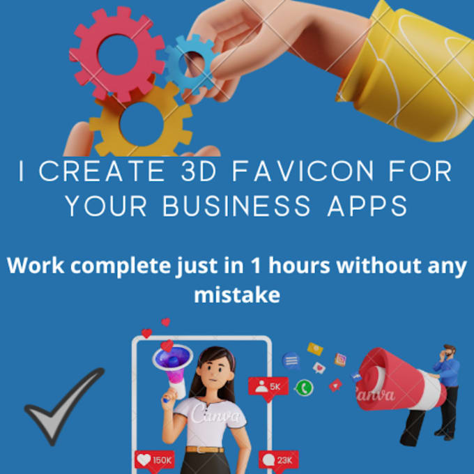 Create 3d favicon for business apps and games icon by Ammarawan324 | Fiverr