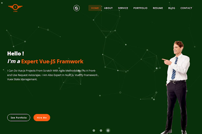 Be your front end developer using vue js nuxt js by Profilede | Fiverr
