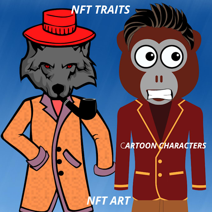 Draw nft traits with cartoon characters and your nft art by Dedime2 ...
