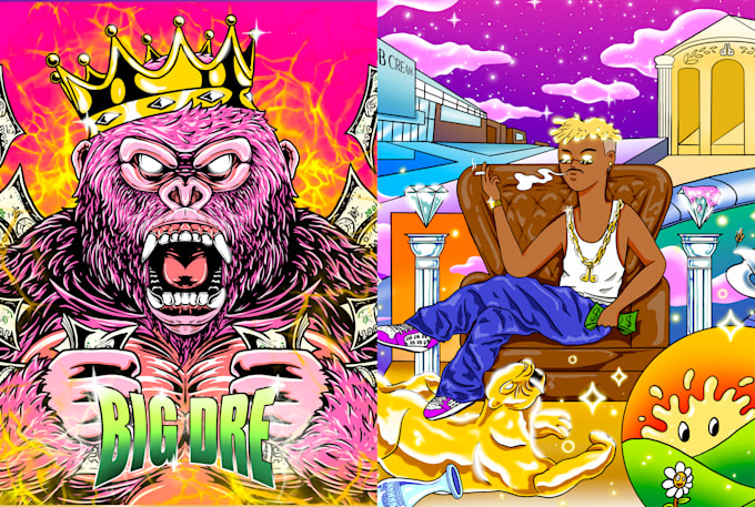 Make drawing brilliant album cover, hip hop, amazing rap by Farth_ | Fiverr