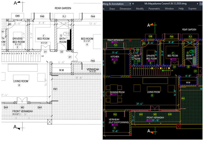 Convert image drawing , sketch or pdf to autocad by Hasi_rath | Fiverr