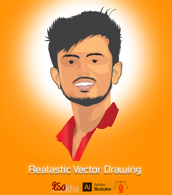 Design realistic vector portraits of you by Sankha_mudhitha | Fiverr