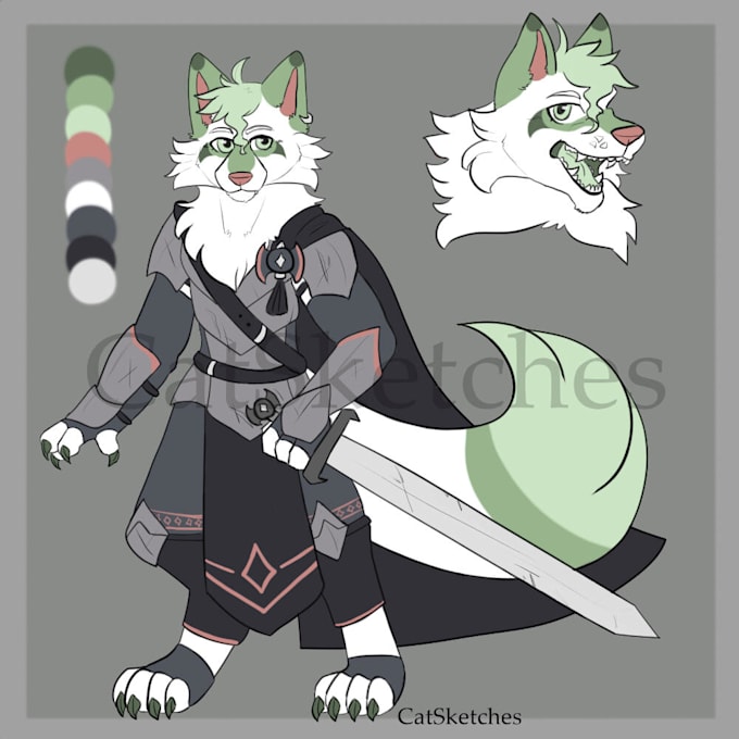 Draw a reference sheet of your oc or fursona by Catsketchesart | Fiverr