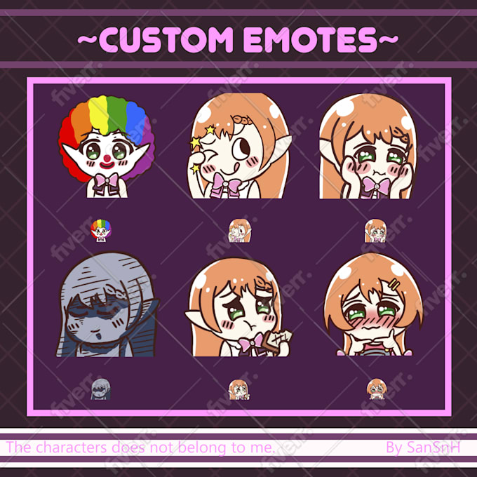 Create beautiful emotes for you by Sansnh | Fiverr