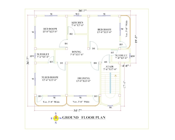 Create your 2d floor plan by Diptosur | Fiverr