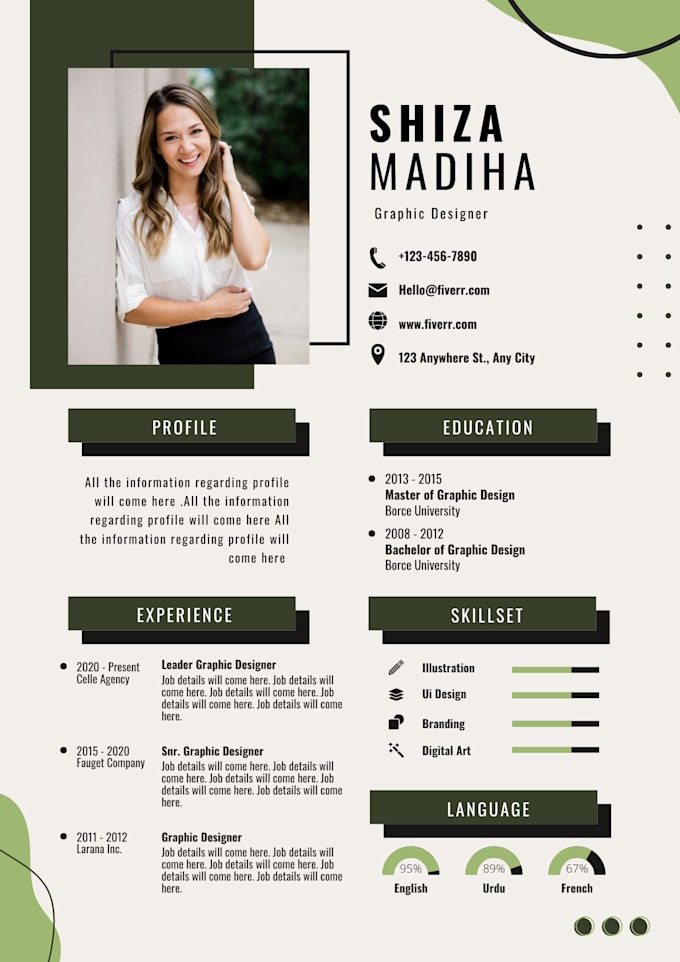 Professionally design your resume , cv , portfolio , profile by ...