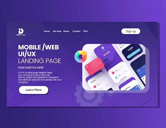 Design custom landing page website ui ux for you by Idev_turkiye | Fiverr