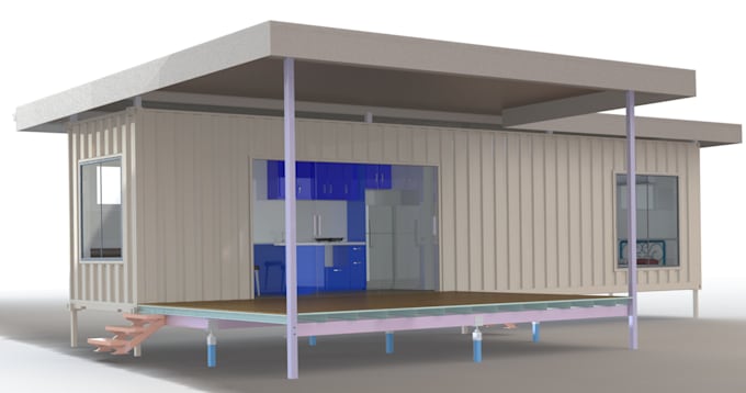 Create container house drawings by Mnnsilva | Fiverr