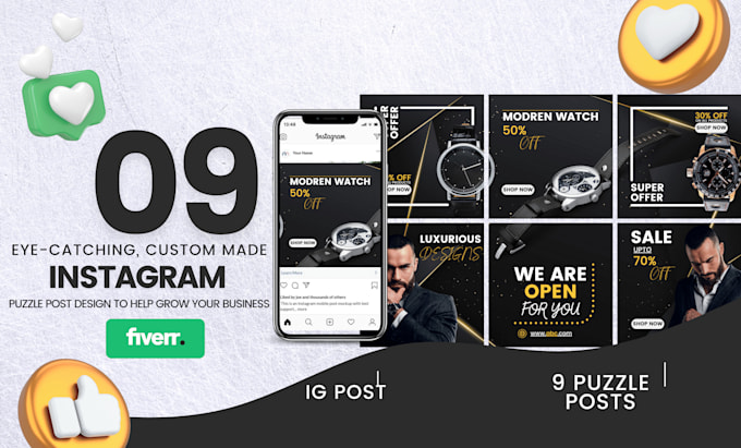 Design sleek and stylish instagram puzzle feed posts by Ztablsh | Fiverr