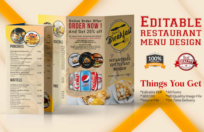 Do eye catchy editable restaurant menu design by Shahrian_jim | Fiverr