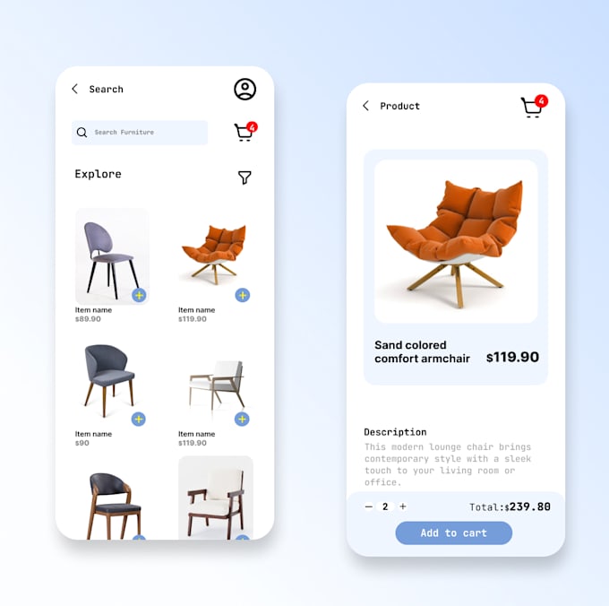 Design Your Mobile App Ui By Turqayadigozel Fiverr