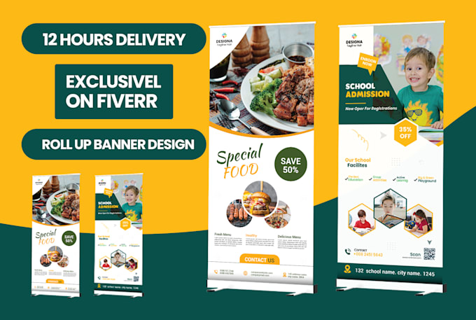 Design roll up banner, pull up or retractable banner ads by Foysal1479 ...
