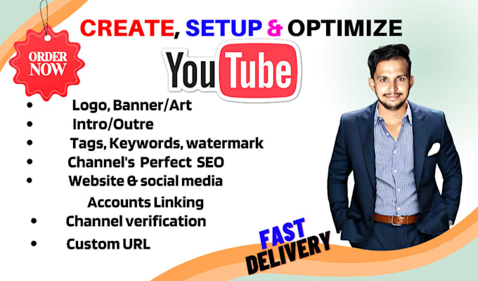 Create and setup youtube channel with logo, intro, description and tags ...