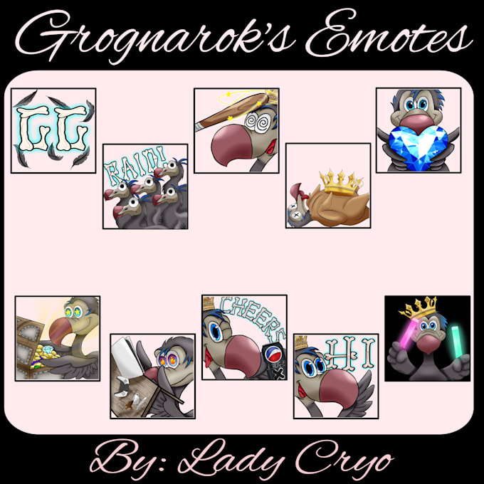 Design a set of custom emotes by Ladyxcryo | Fiverr