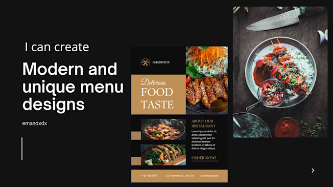 Create modern and unique menu designs by Emandxdx | Fiverr
