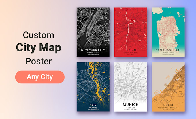 Design city or country wall maps by Nahom_tsegaye | Fiverr