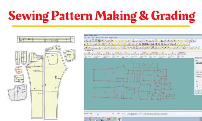 Do sewing pattern making and grading for clothing designs by ...