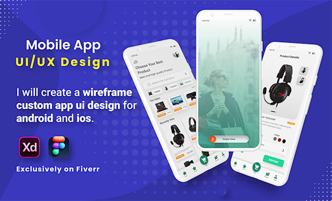 Create a wireframe and custom app ui design for android and ios by ...