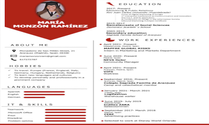 Make your cv more colorful and attractive by Mariamonzonr | Fiverr