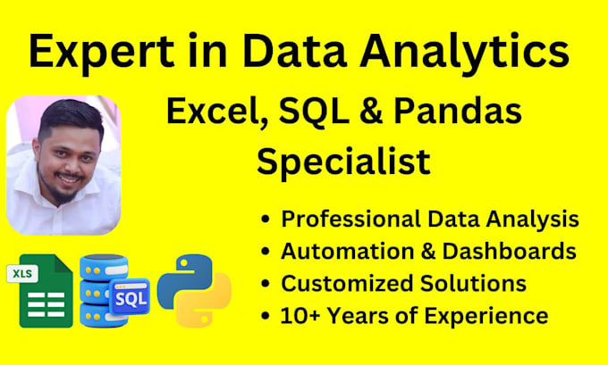 Be your excel, sql and pandas expert data analytics by Fahimj1 | Fiverr