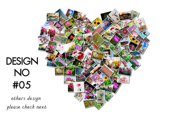 Heart shape photo collage, custom love collage photo collage gift by ...