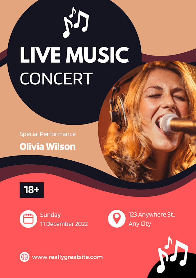 Design party banner, concert brochure, music brochure, night show club ...