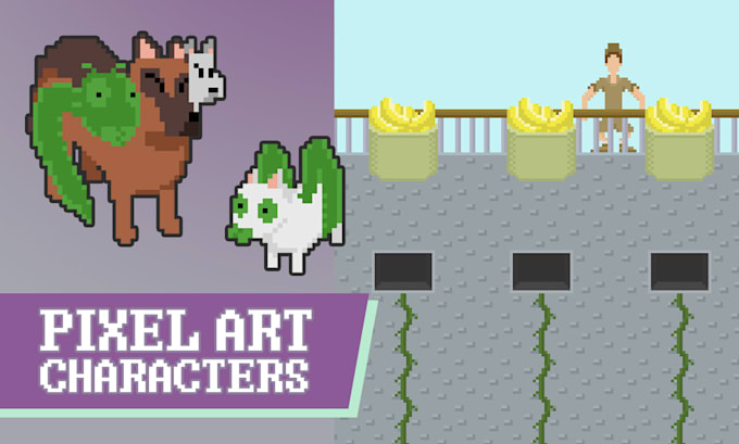 Create and animate your pixel art videogame characters by Sakaino | Fiverr
