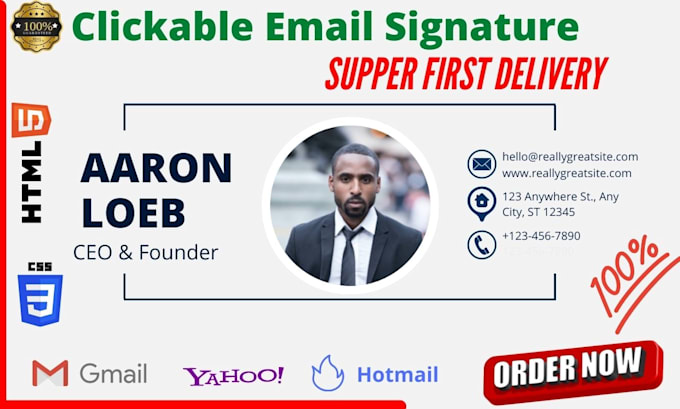 Create a clickable html email signature by Webpro326 | Fiverr