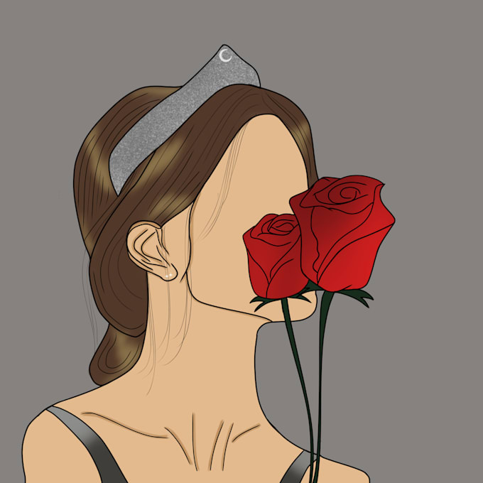 Make minimal simple flat faceless character portrait illustrations by ...