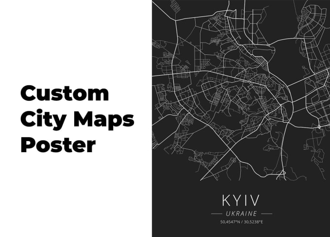 Design print ready custom city map wall art poster by Igorbinko | Fiverr