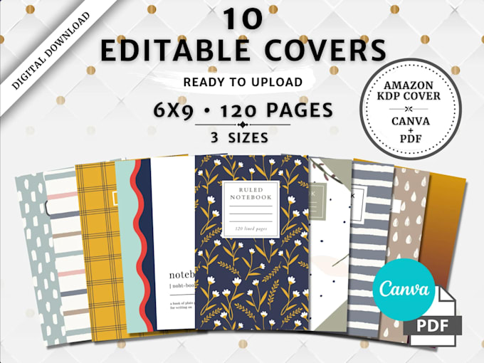 Design kdp book cover bundle, 10 stylish 6x9 covers, kdp template ...