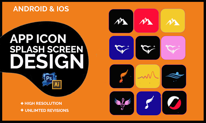 Do flat mobile app icons splash screen designs for ios android website ...