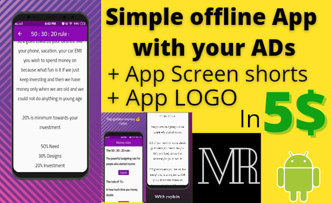 Create simple offline android app by Parasojha11 | Fiverr