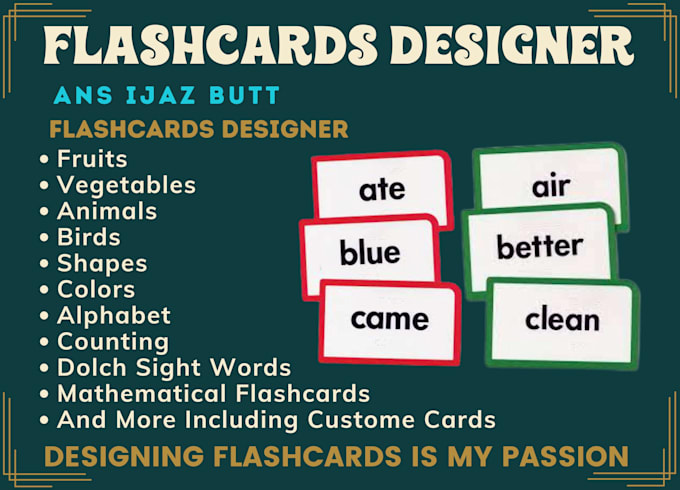 Design flashcards of various types by Ansib488 | Fiverr