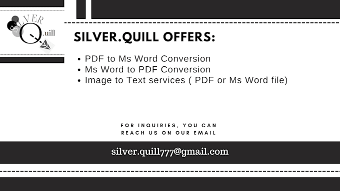 Offer typing job and conversion by Silverquill777 | Fiverr
