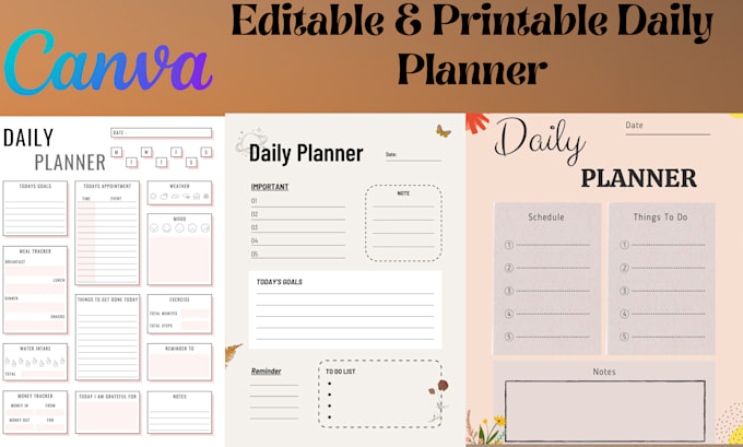 Create daily planner ,weekly planner and editable canva templates by ...