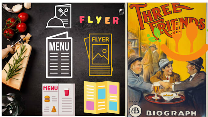 Design excellent menu cards ,food flyers, posters any kind by Adg ...