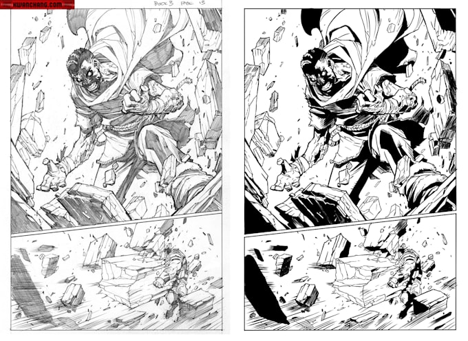 Ink your comic pages or webtoon panels by Gyagura | Fiverr