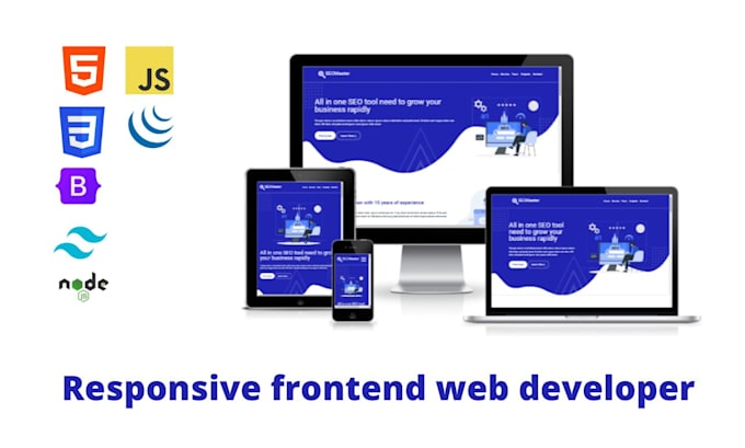 Be Your Front End Web Developer Using Html Css Bootstrap Js By Razauldev Fiverr