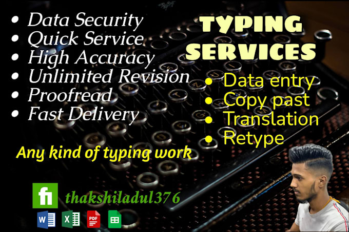 Do any typing job and proofreading, 50 pages within 24 hours by Thakshiladul376 | Fiverr