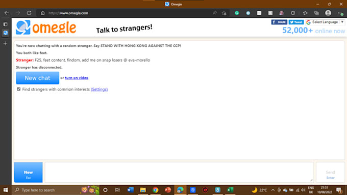 Run an automated omegle bot by Sweetfeetkhlo | Fiverr