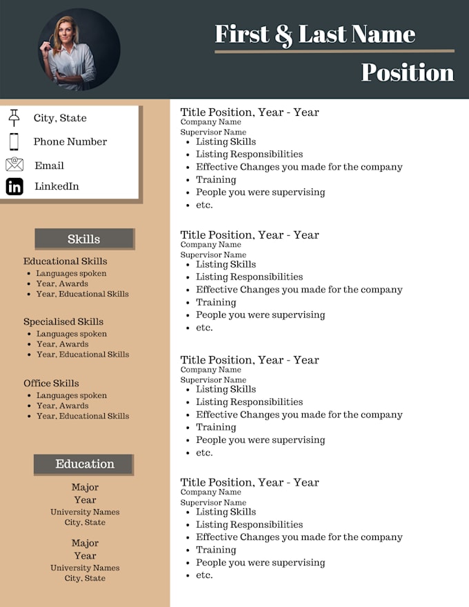 Design your custom resume by Franklyidontgiv | Fiverr